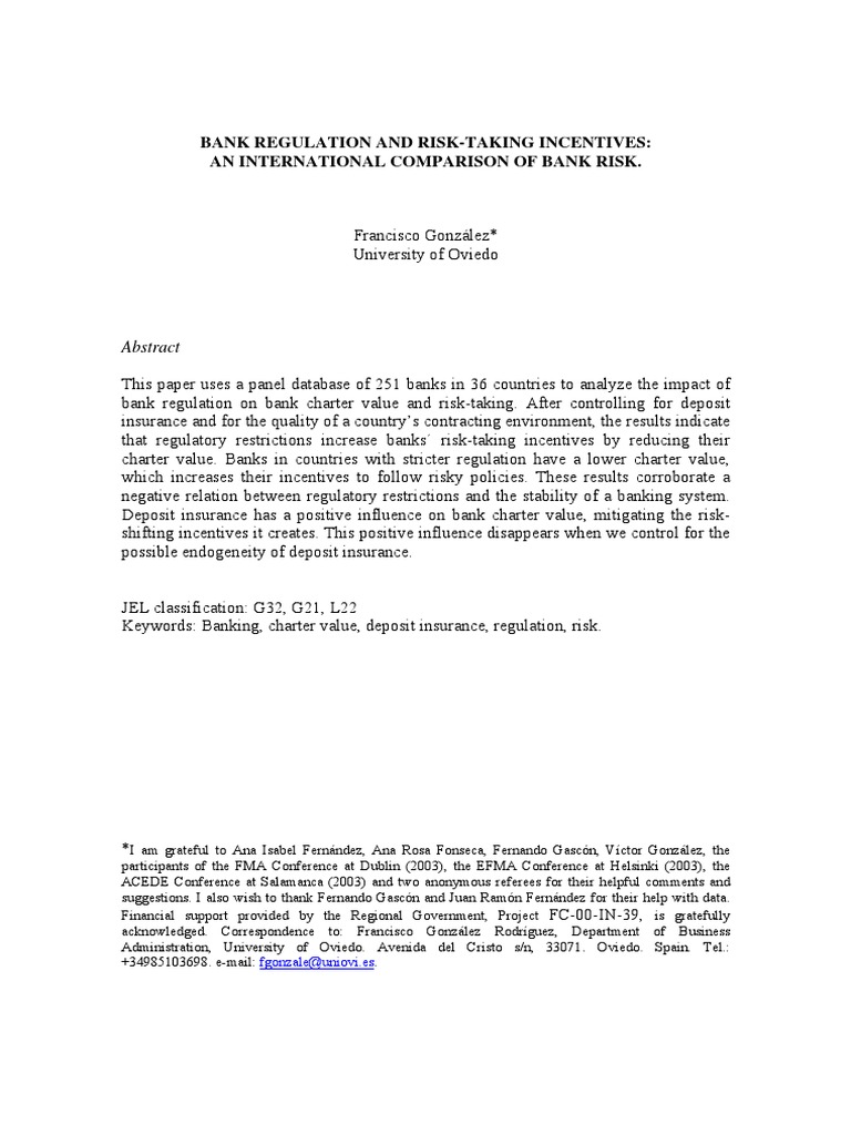 JB Frisk | PDF | Banks | Deposit Insurance