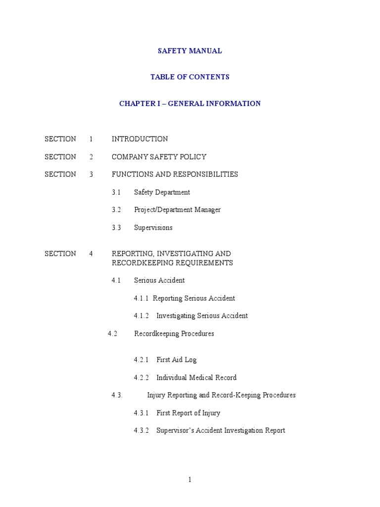 Safety Manual Overview and Guidelines | PDF | Business | Technology ...