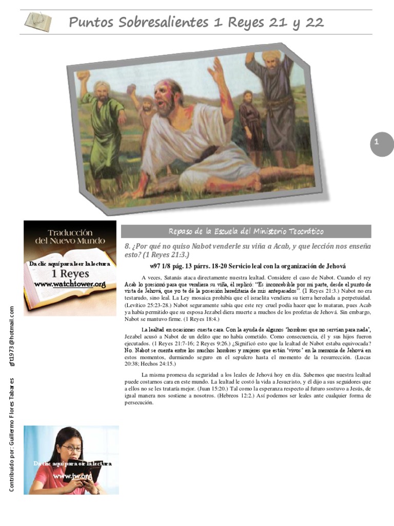 1 Reyes 21 y 22 | PDF | Libros de reyes | Elijah
