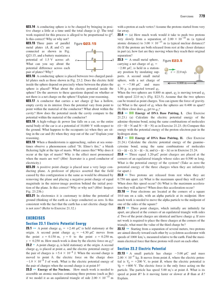 Physics II Problems PDF | PDF | Electric Charge | Proton