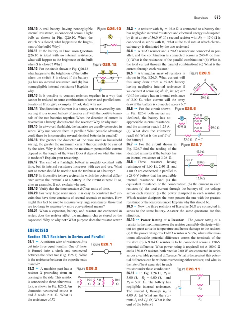 Physics II Problems PDF | PDF | Series And Parallel Circuits ...