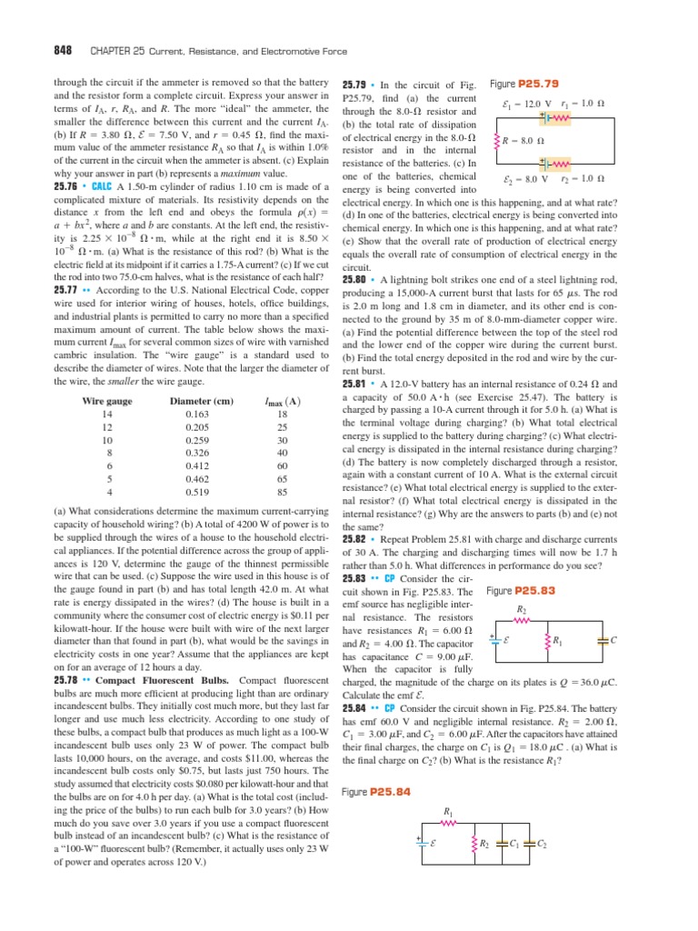 Physics II Problems PDF | PDF | Electrical Resistance And Conductance | Capacitor