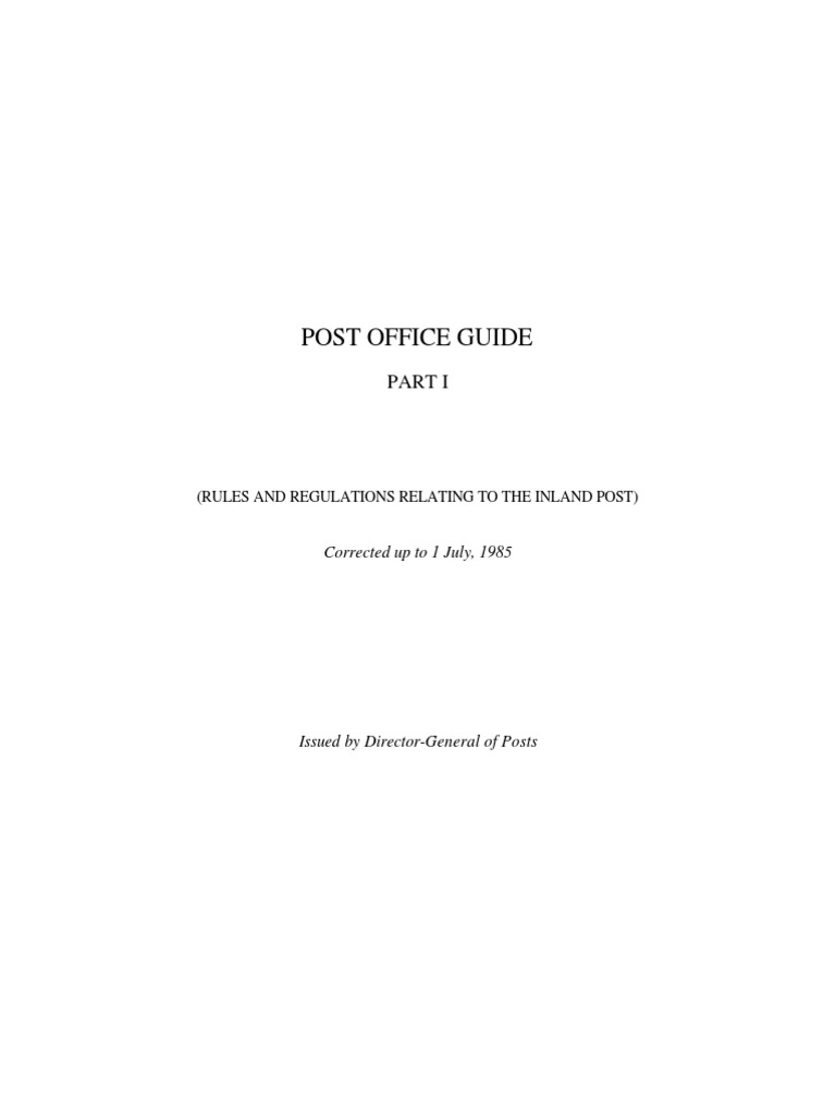 Po Guide Part - 1 | PDF | United States Postal Service | Postage Stamp