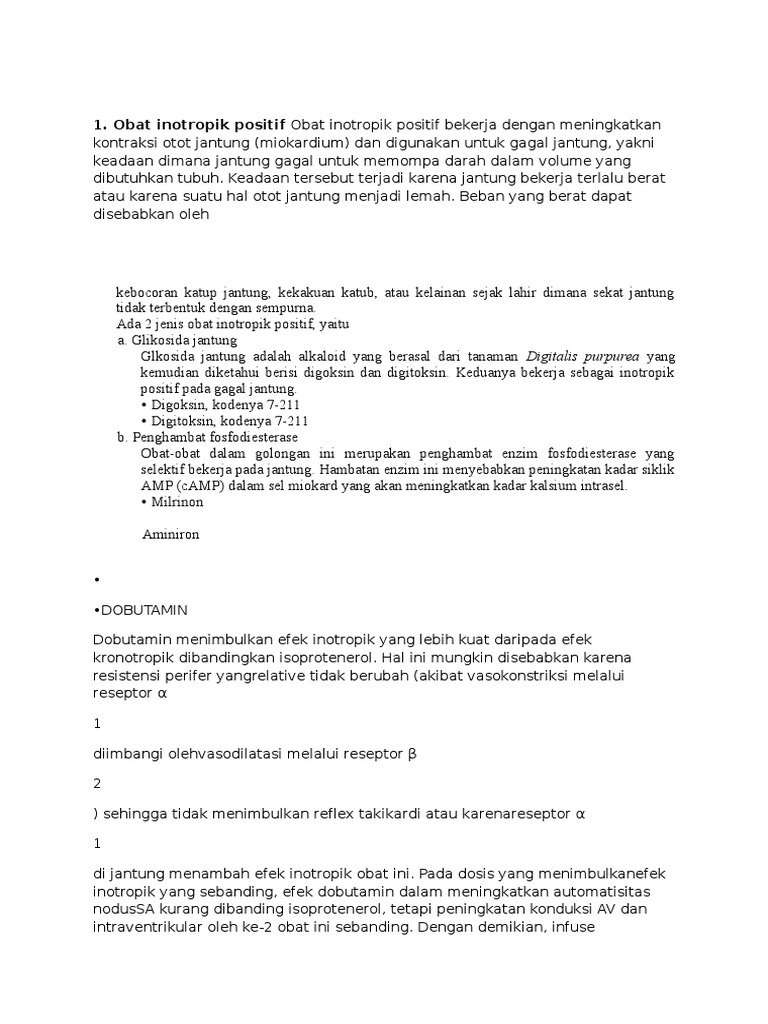 Obat Inotropik | PDF | Sains & Matematika