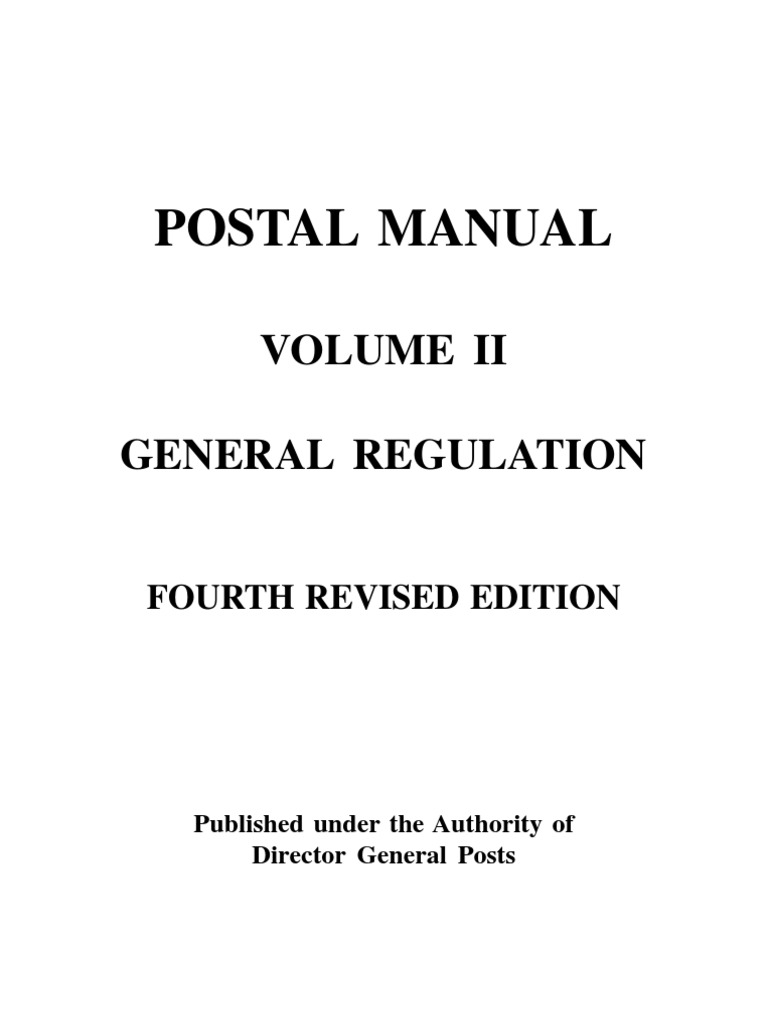 Postal Manual Volume - 2 | PDF | Mail | Government