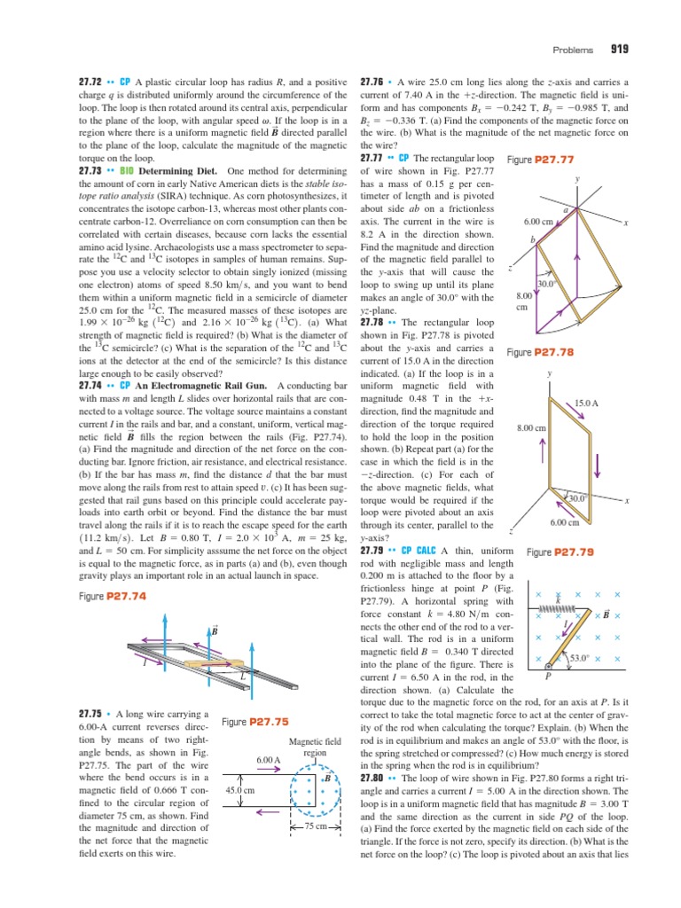 Physics II Problems | PDF | Carbon 13 | Magnetic Field