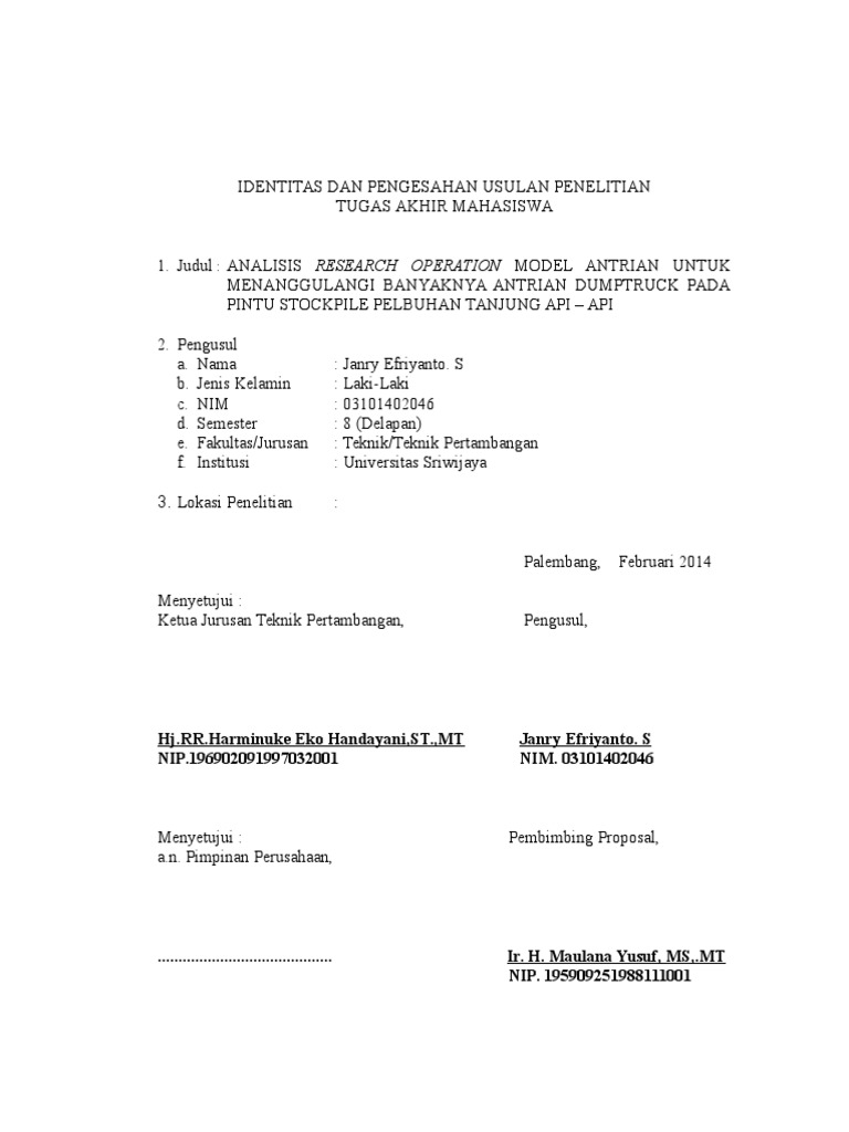 Proposal TA (Metode Antrian) | PDF