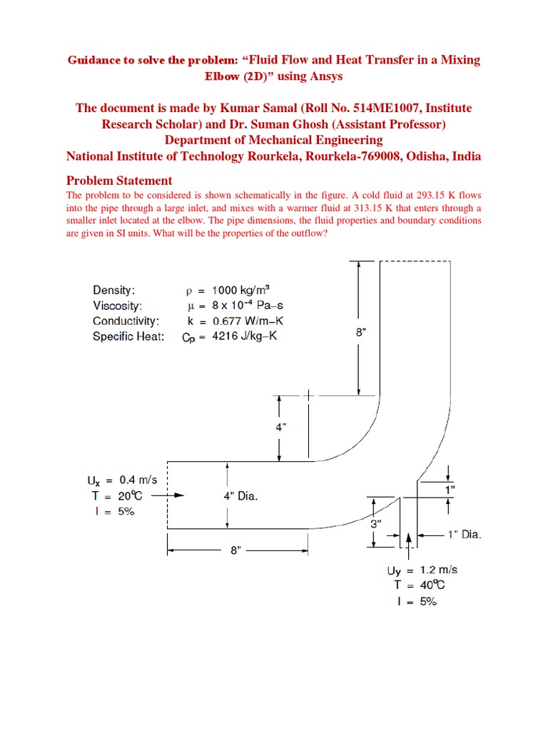 Two Dimensional Pipe Flow in A Junction | PDF | Pipe (Fluid Conveyance ...
