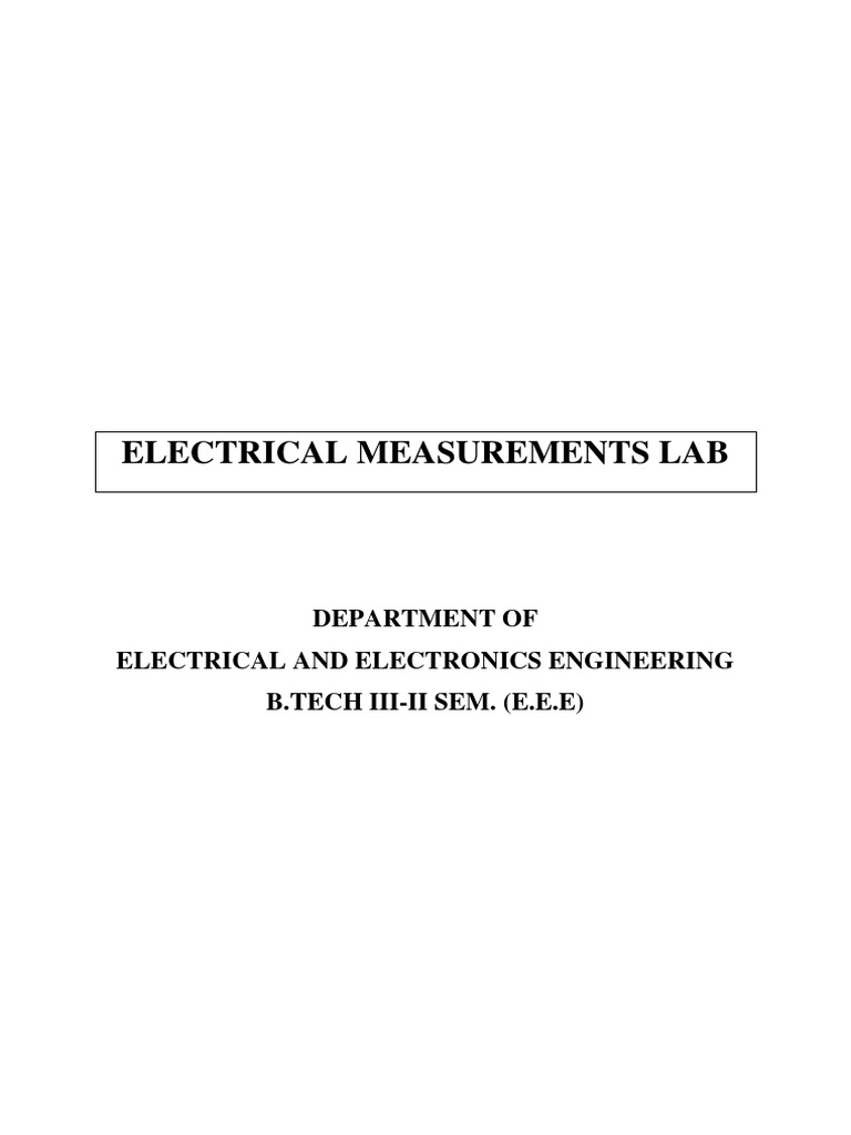 Electrical Measurement Lab | PDF | Electrical Components | Electrical ...