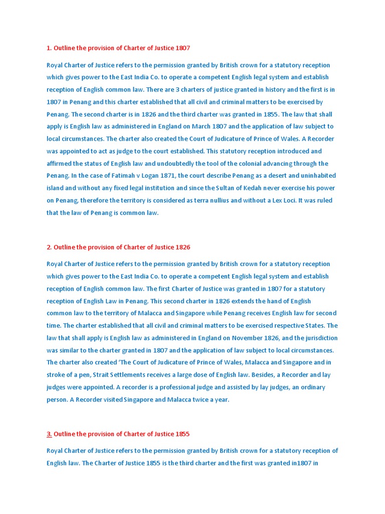 Tutorial MLS - Charter of Justice | PDF | English Law | Judge