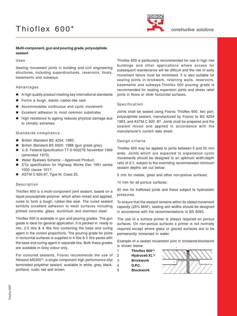 Thioflex_600.pdf | Concrete | Chemical Substances