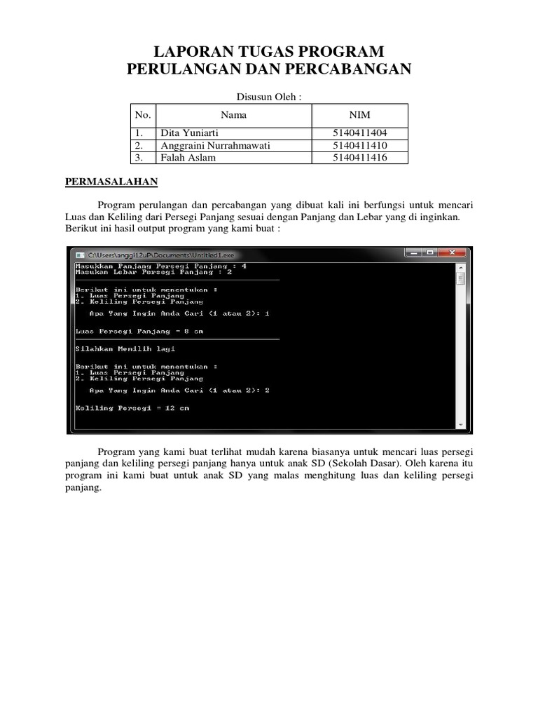 Perulangan Dan Percabangan | PDF | Komputer