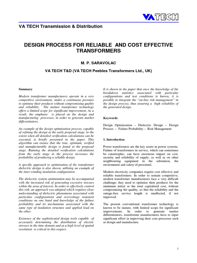 VA TECH Transformer Design | PDF | Mathematical Optimization ...