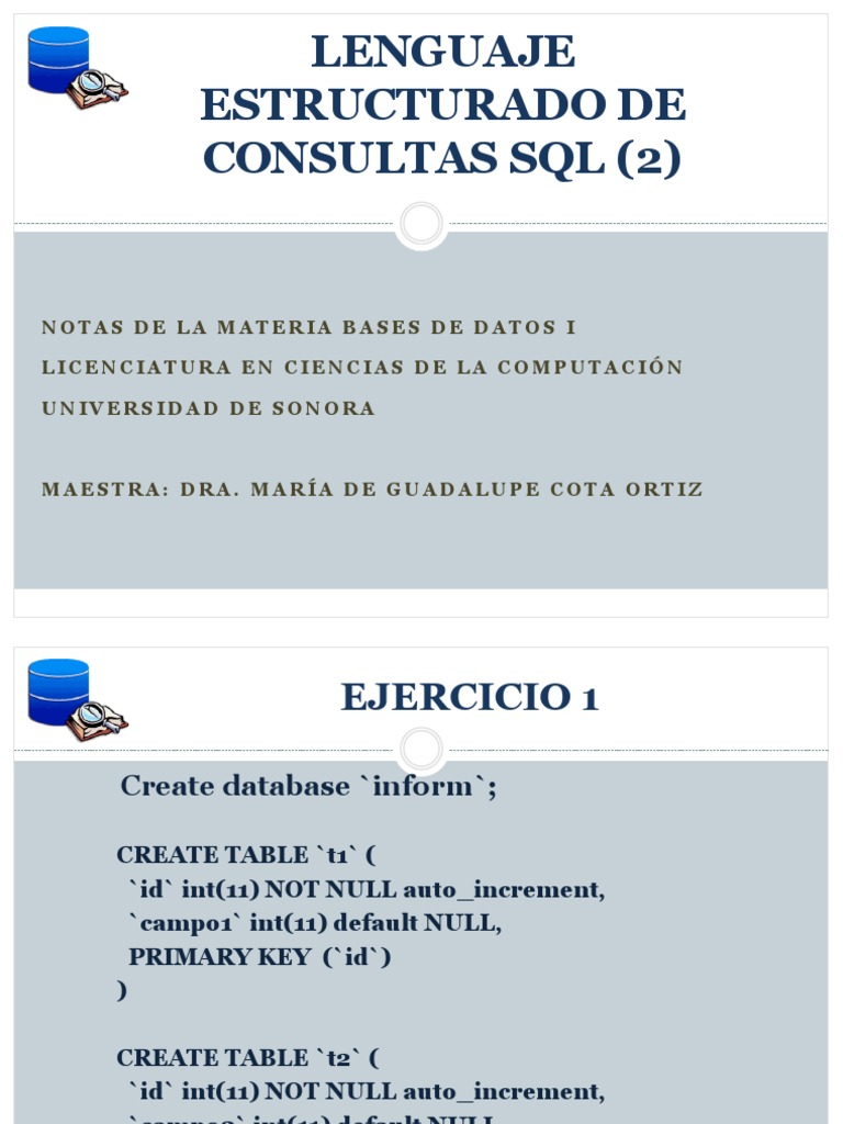 Ejercicios SQL | PDF | SQL | Bases de datos