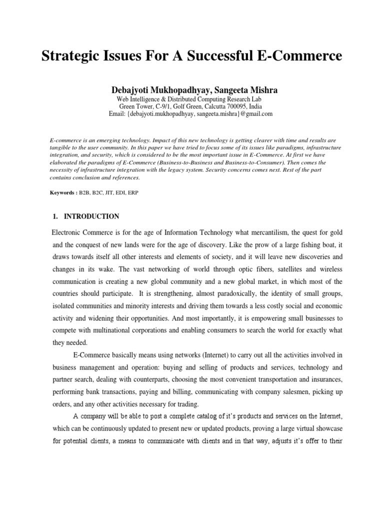 E Commerce, The Importance & Driving Factors | PDF