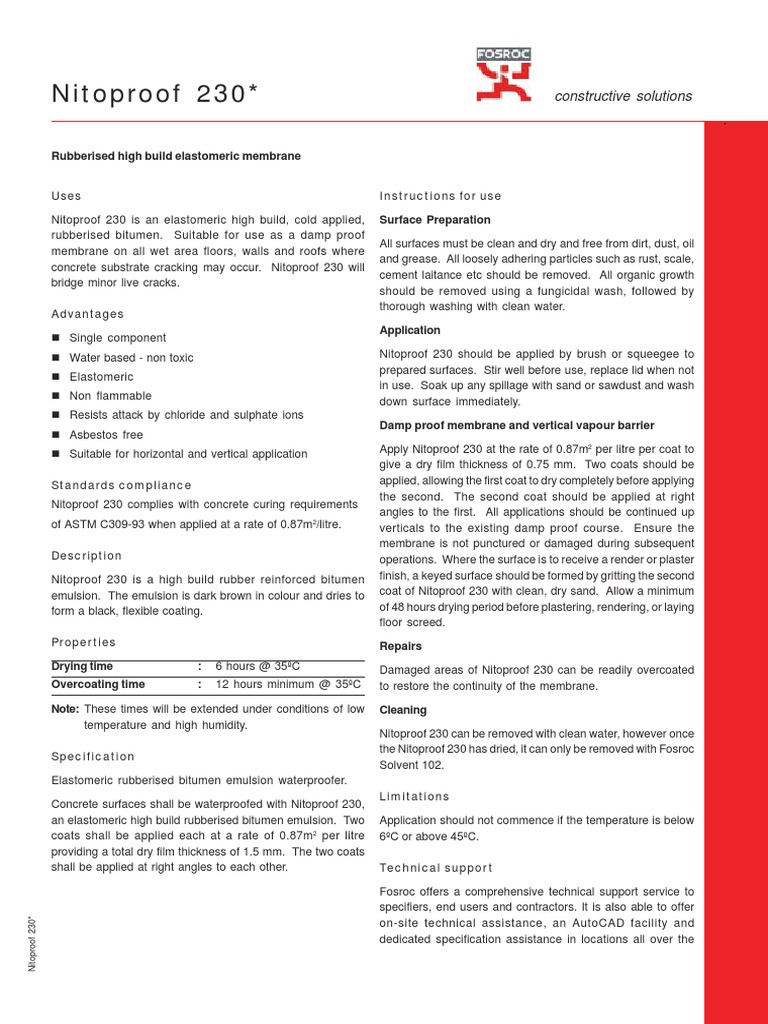 Nitoproof_230.pdf | Asphalt | Concrete