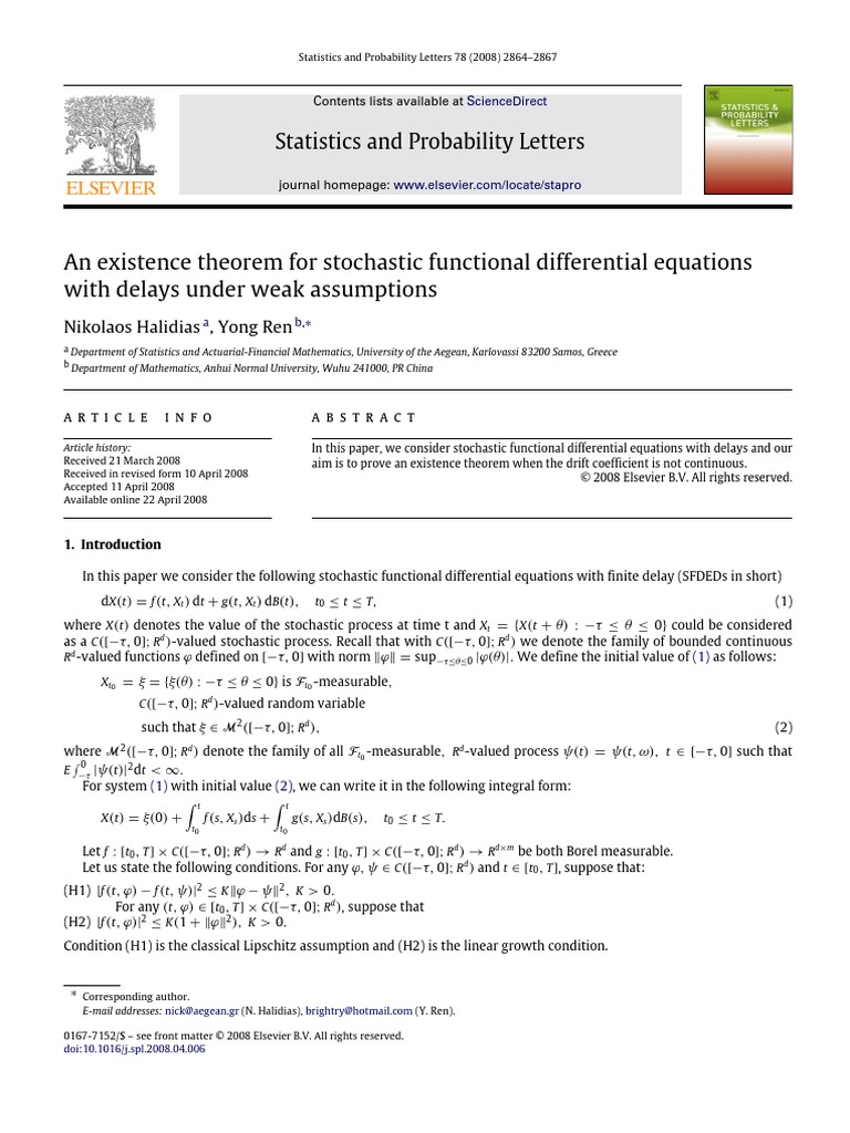 Research | PDF | Continuous Function | Stochastic Process