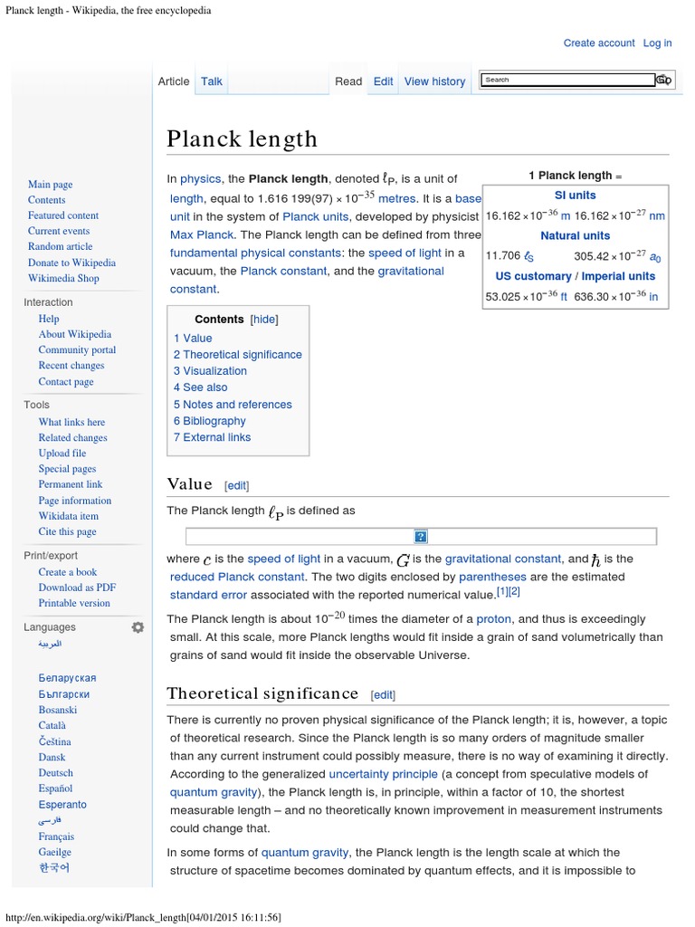 Planck Length | Theoretical Physics | Physical Sciences