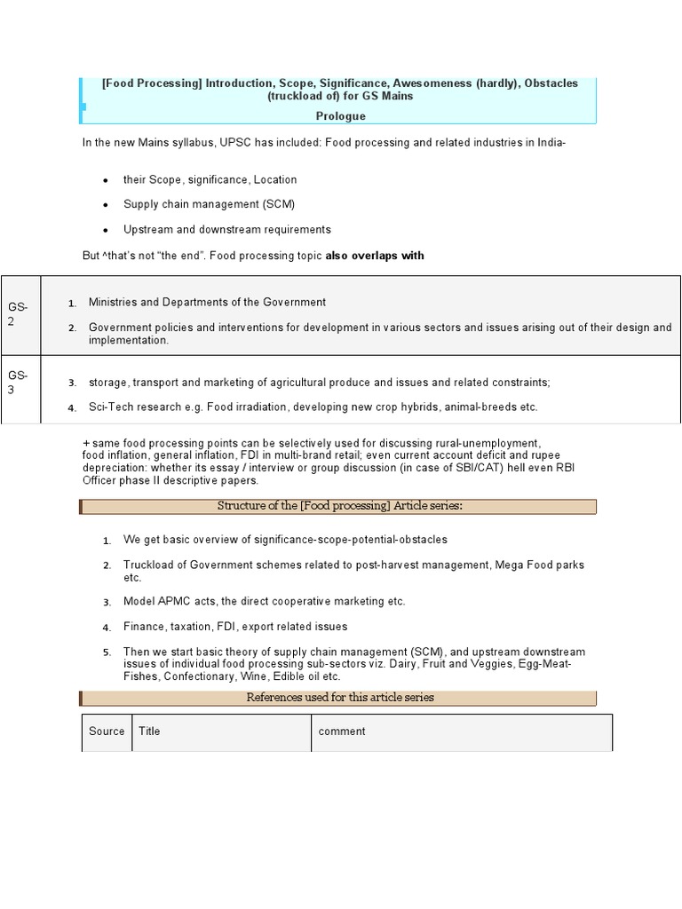 Food Processing Industry In India Pdf Warehouse Foods