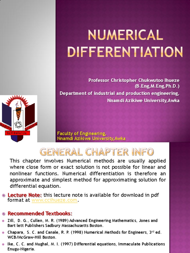 Numerical Differentiation | PDF | Calculus | Analysis