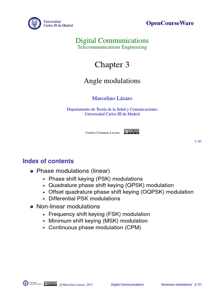 Angle Modulations | PDF | Modulation | Electrical Engineering