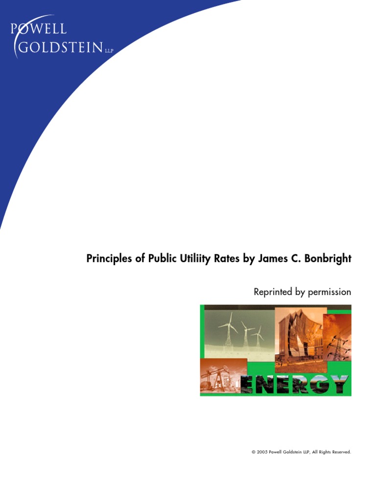 Principles of Public Utiliity Rates by James C Bonbright | PDF