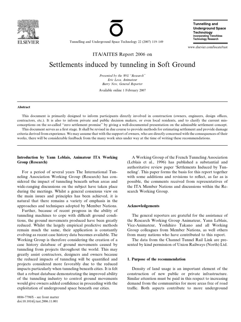 Tunnelling and Underground Space Technology | PDF | Tunnel | Soil Mechanics