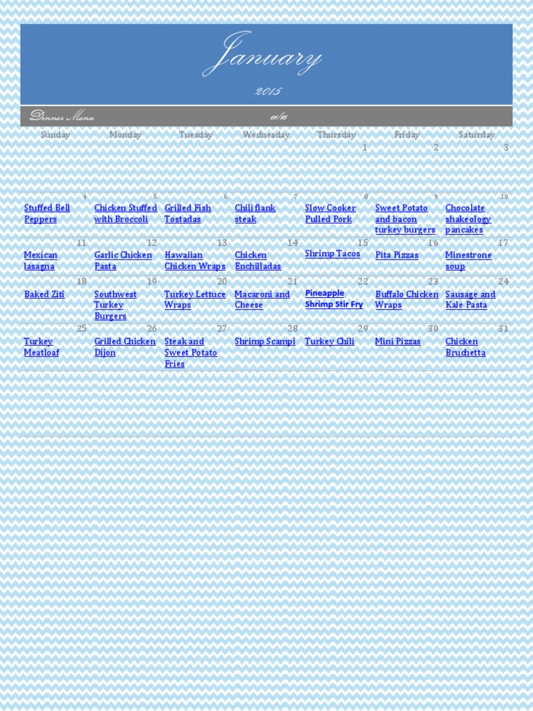 January 2015 Menu | PDF