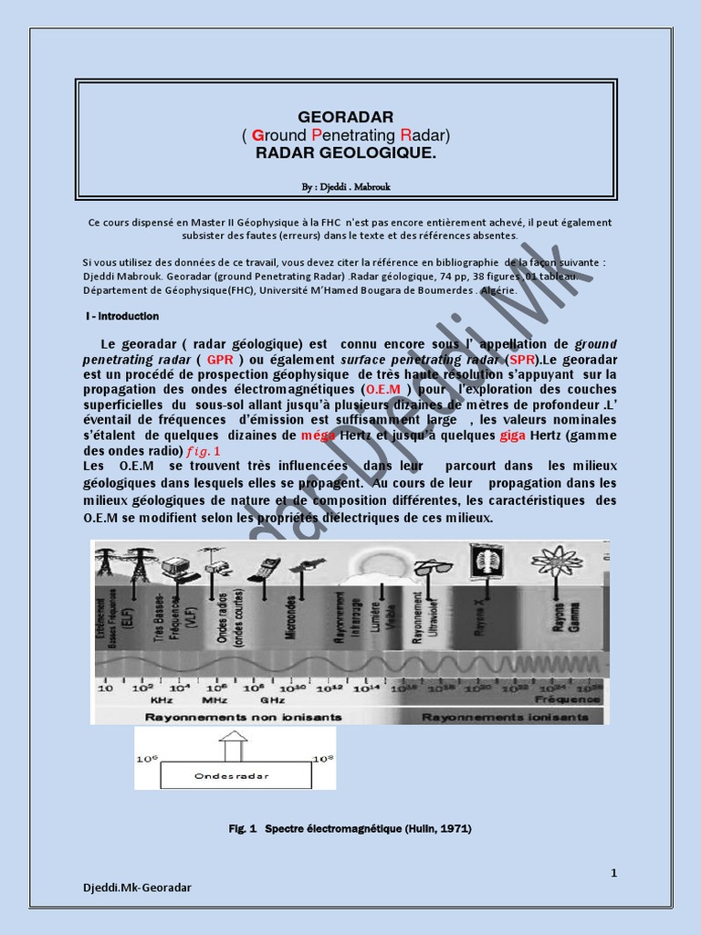 GEORADAR (Ground Penetrating Radar) - Radar Géologique | PDF ...