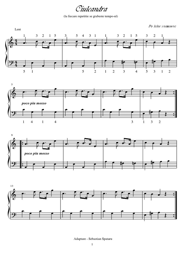 Ciuleandra (piano score)