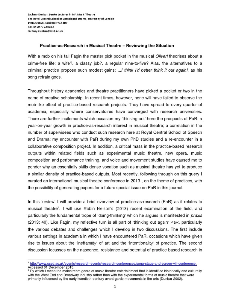 Musical Theatre Research Insights | PDF | Singing | Theory