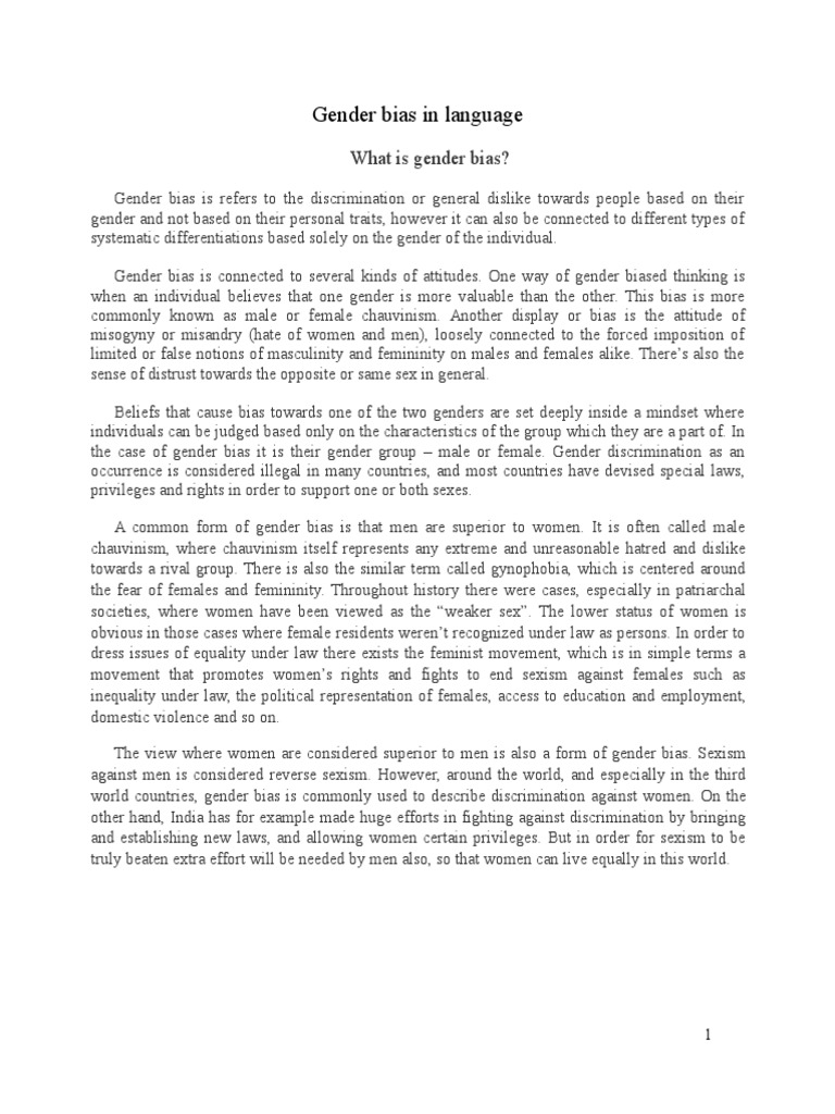 Gender-Bias in Language | PDF | Sexism | Bias