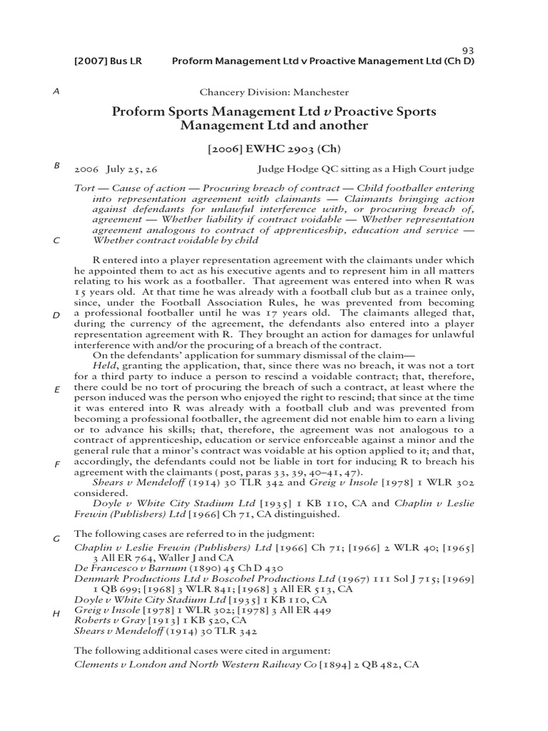 Proform V Proactive | PDF | Burden Of Proof (Law) | Summary Judgment