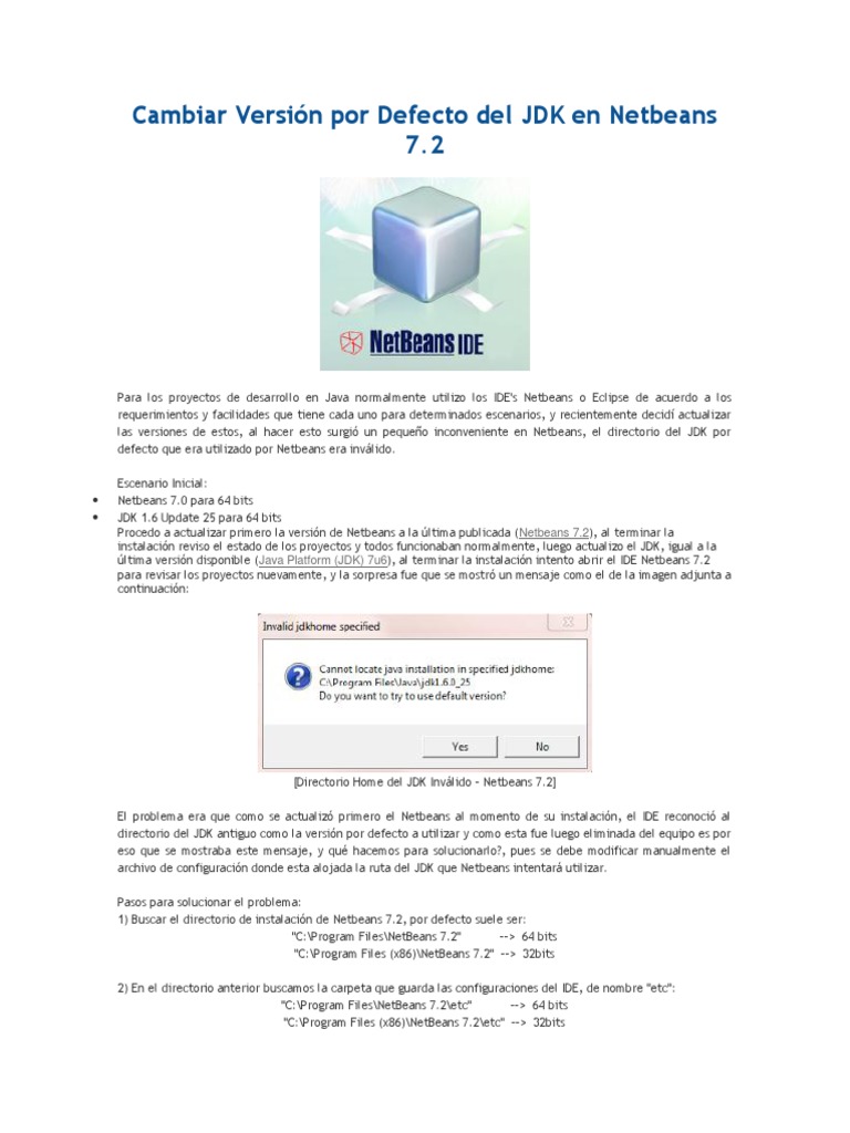 Cambiar JDK en Netbeans 7.2 | PDF | Frijoles Netos | Aplicaciones y ...