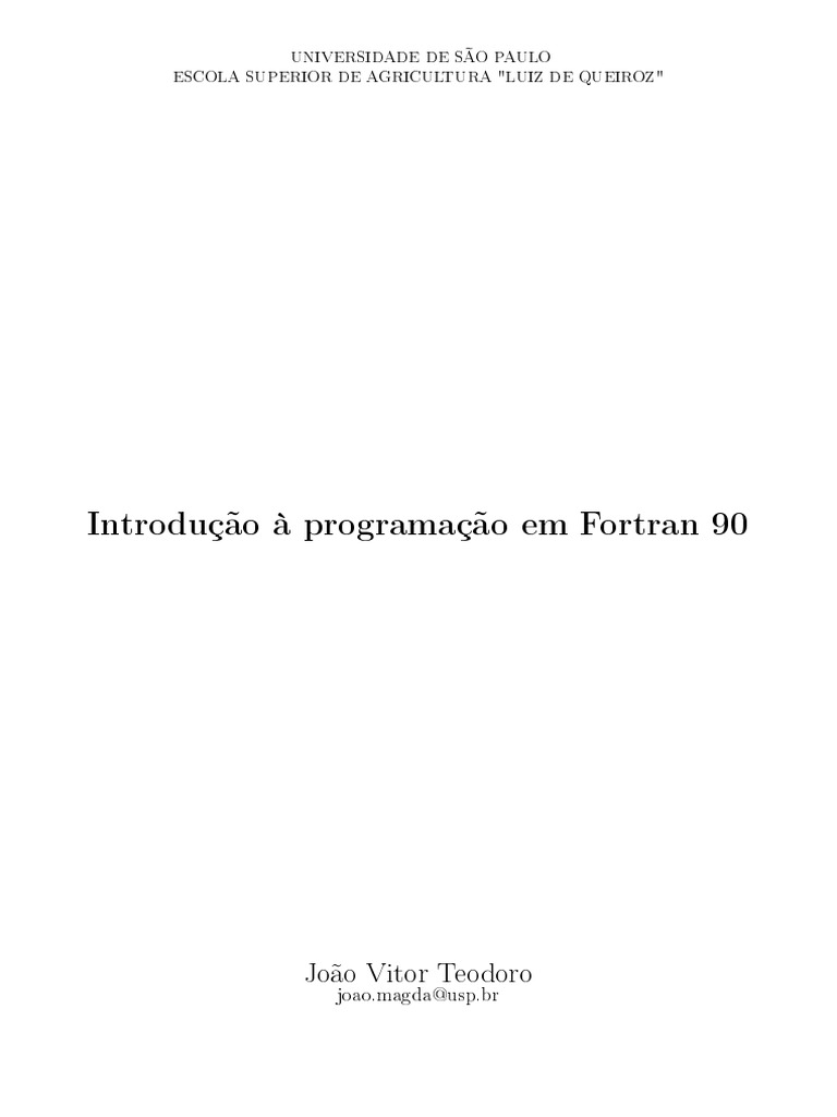 Introdução À Programação em Fortran 90 | PDF