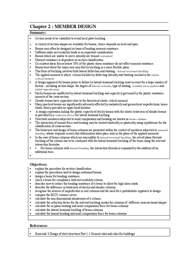 Chapter 2 Member Design | PDF | Buckling | Bending