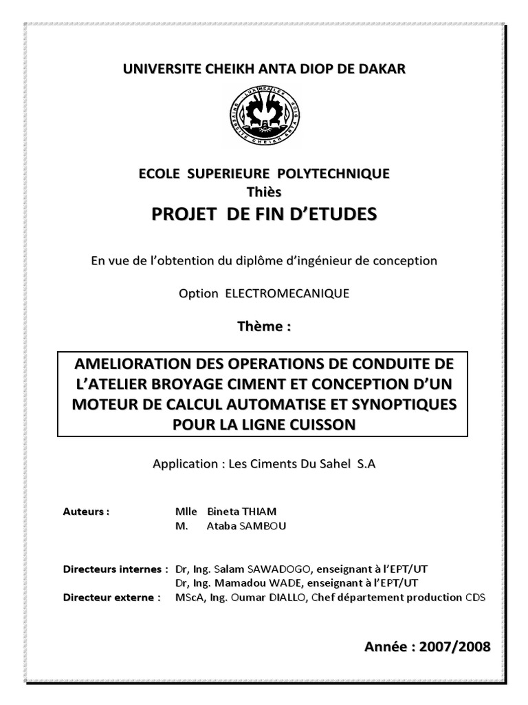 Pfe - gm.0514 - Automatisme | PDF | Ciment | Réseau informatique
