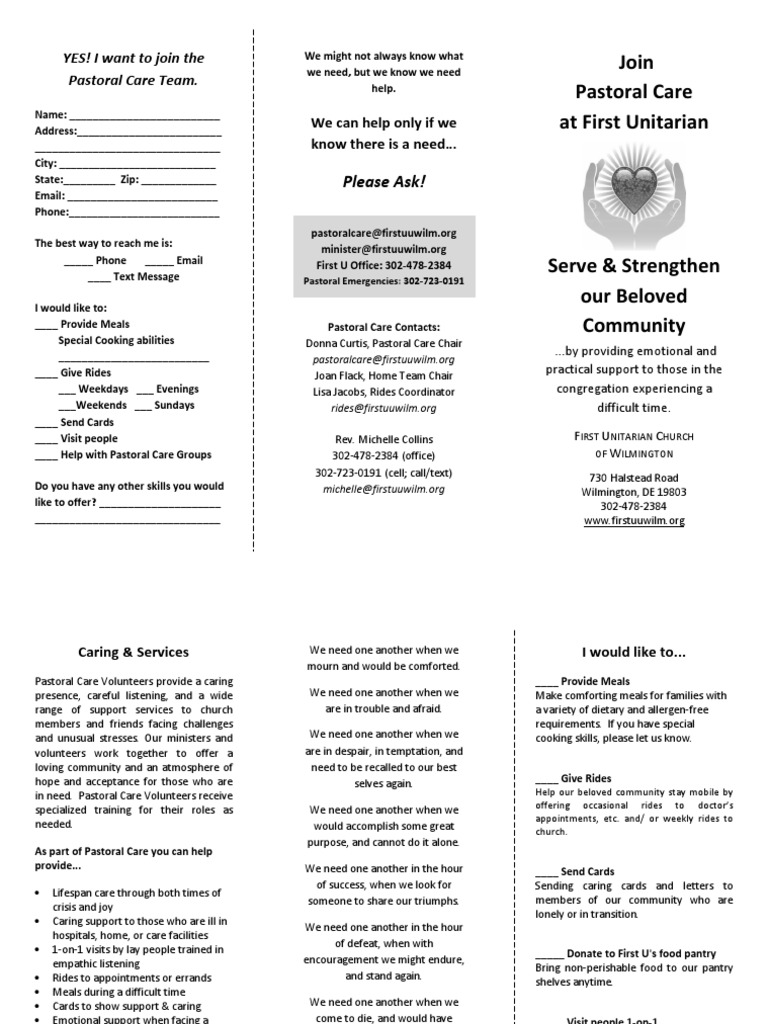 Pastoral Care Volunteer Brochure | PDF | Lifestyle