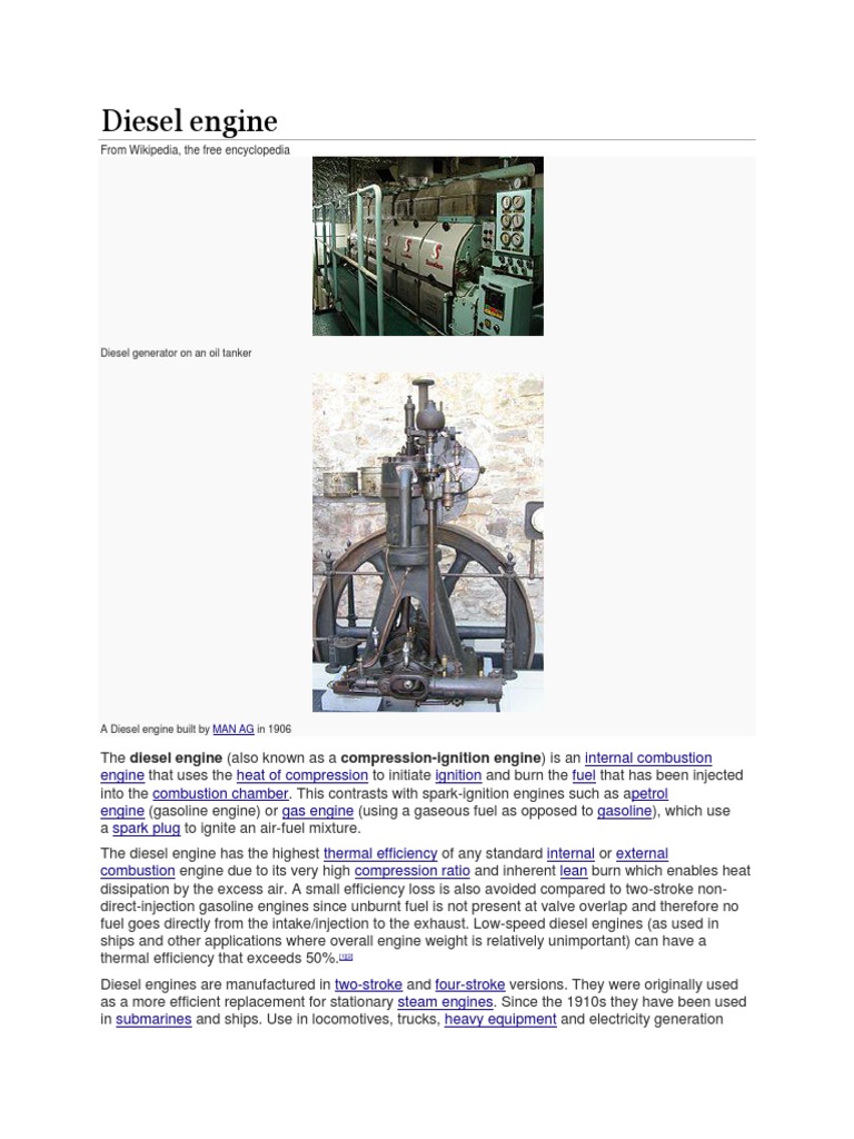 Diesel Engine | PDF | Internal Combustion Engine | Diesel Engine