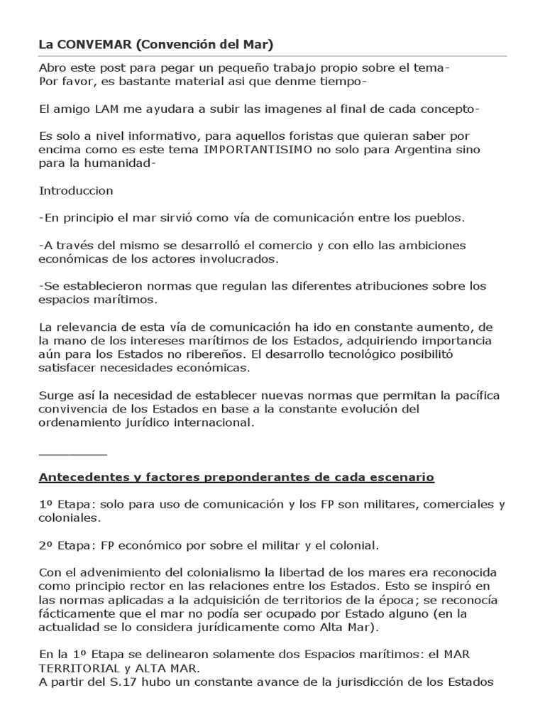 Convemar | PDF | Convención de las Naciones Unidas sobre el derecho del ...