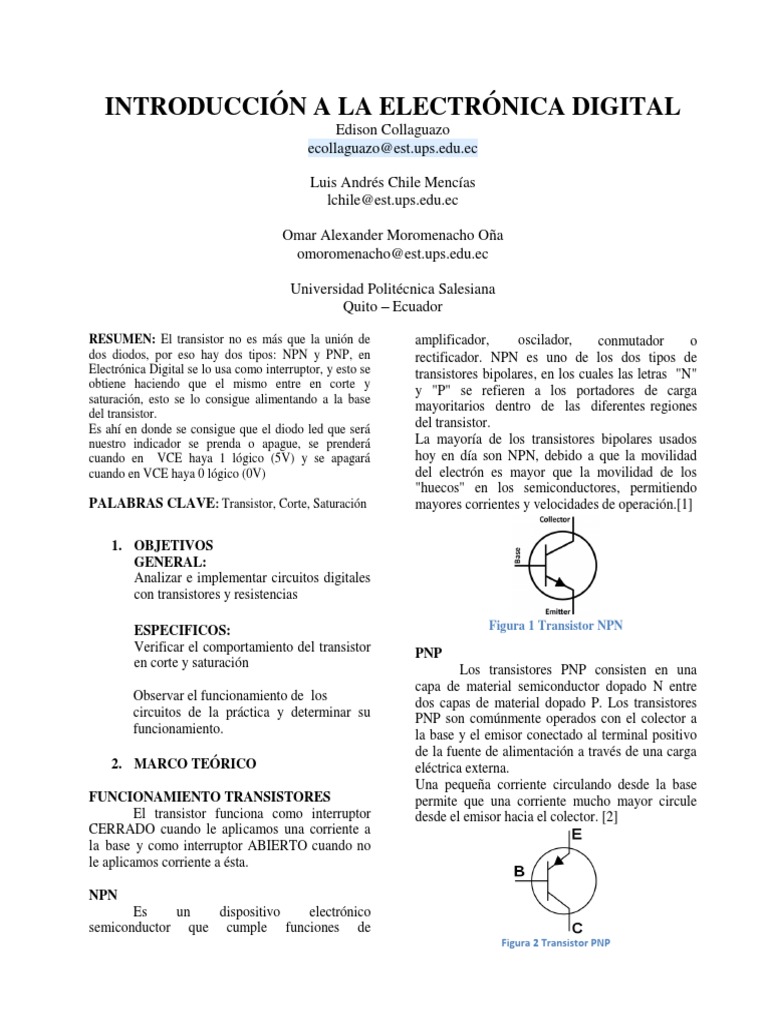 Introduccion Electronica Digital | PDF | Transistor de unión bipolar ...