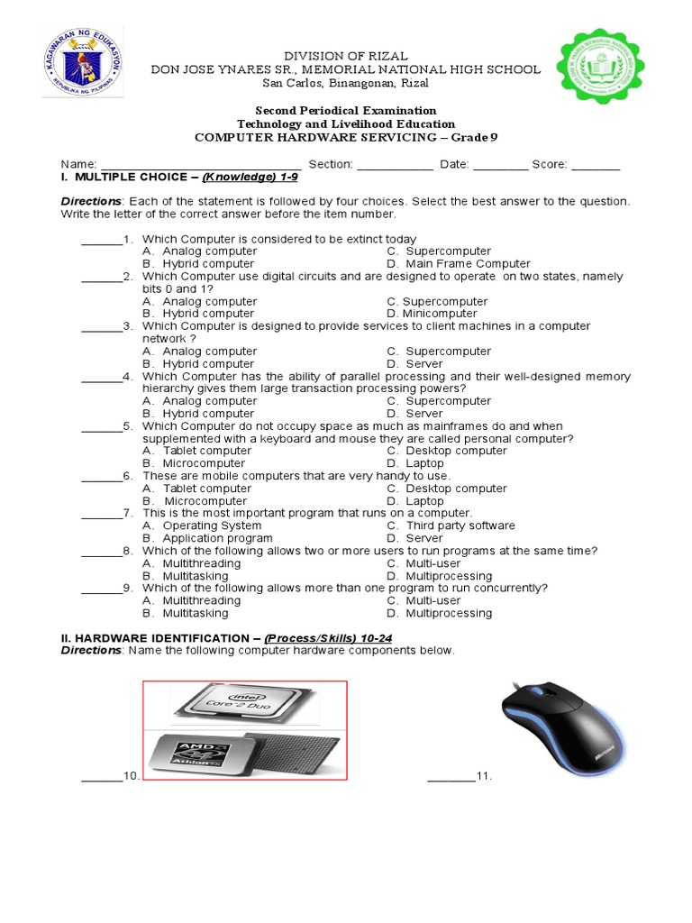 SecondPeriodical Examination Grade 9 | PDF | Mainframe Computer ...