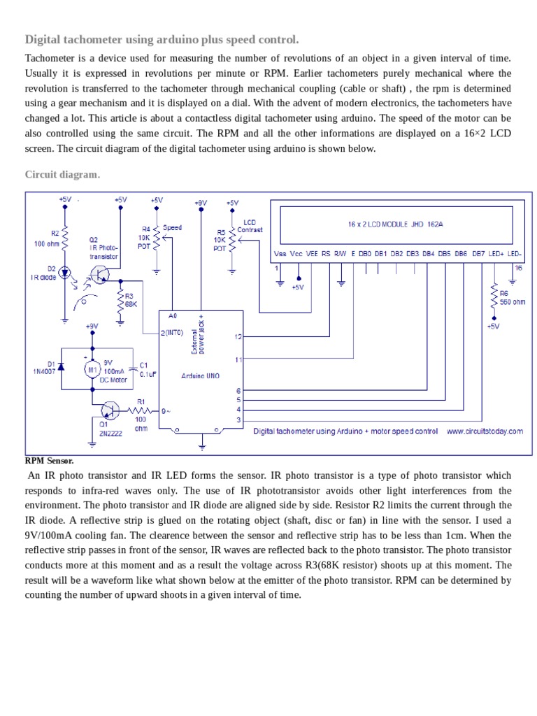 Digital Tachometer Using Arduino Plus Speed Control. | Download Free ...