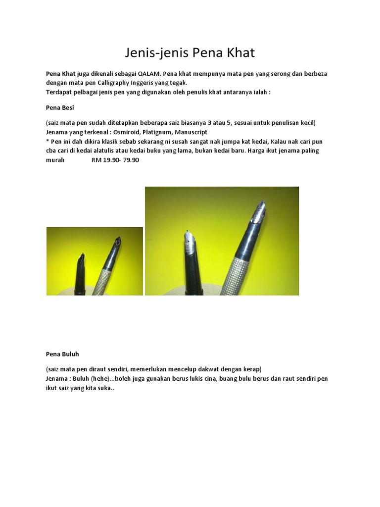 Jenis-Jenis Pena Khat PDF | PDF | Griya & Taman