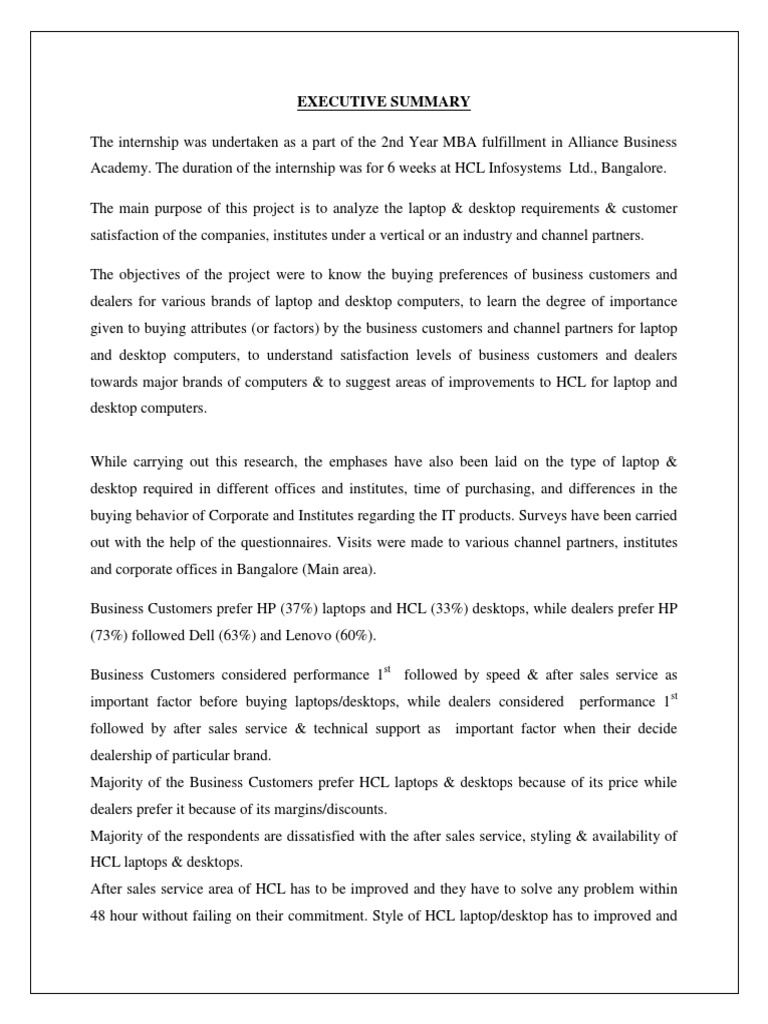 Executive Summary: ST ST | PDF