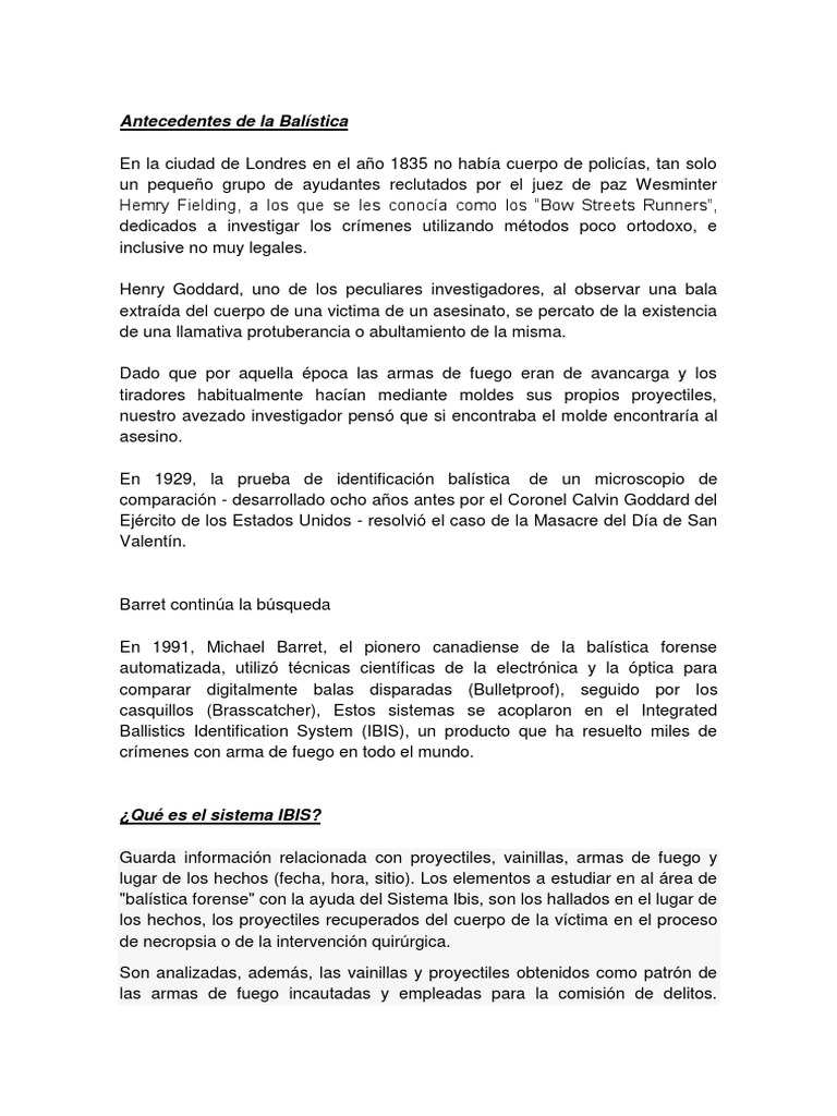 ¿Qué Es El Sistema IBIS? | PDF | Balística | Ligero