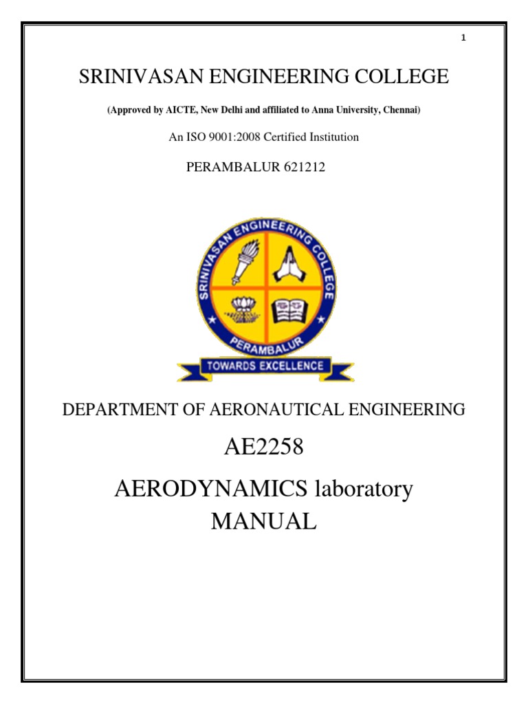 Aerodynamics Lab Manual Guide | PDF | Airfoil | Lens (Optics)