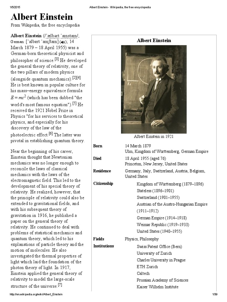 Albert Einstein | PDF | Albert Einstein | Photon