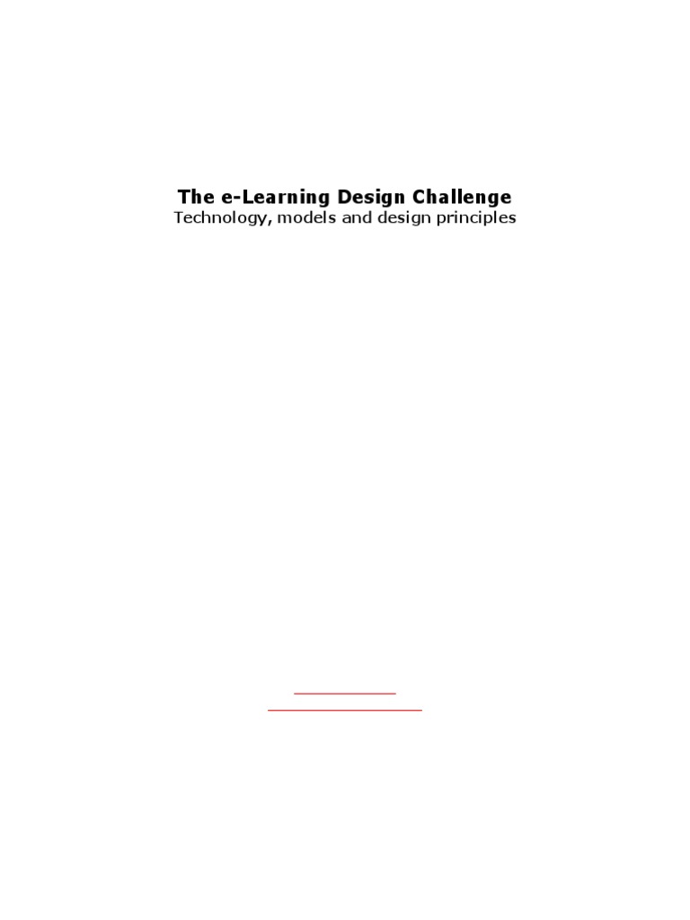 E Learning Design Challenges | PDF | Educational Technology | Xhtml