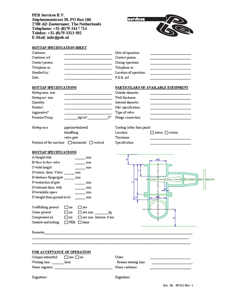 Hot Tapping Datasheet | PDF